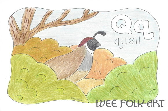 Nature Alphabet Coloring Page Letter Q - Homeschool Companion