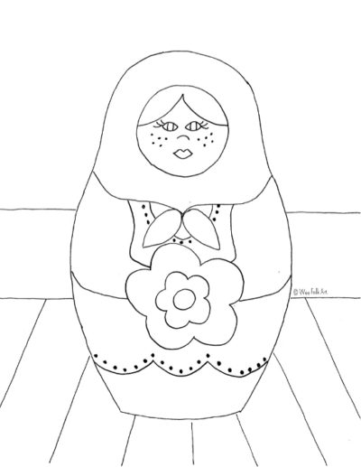 Russian Nesting Dolls Coloring Page – Wee Folk Art