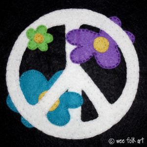 Peace Sign Applique Block – Wee Folk Art